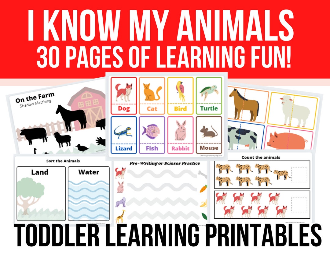 Toddler Animal Activities - Toddler Busy Book - Toddler Printable ...