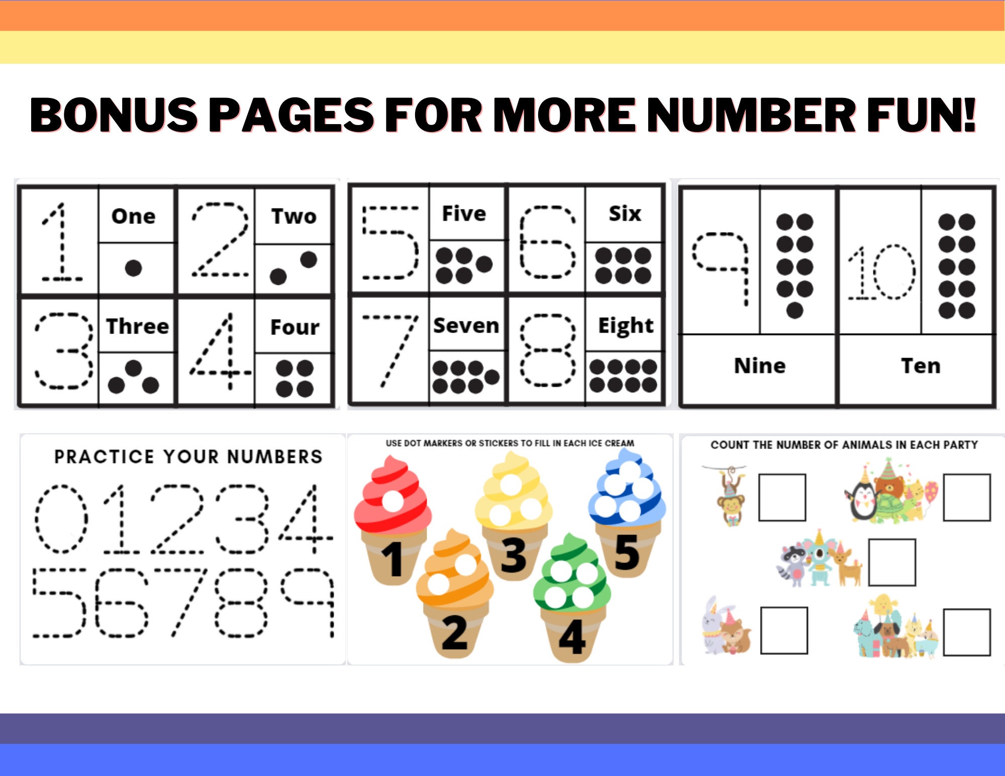 Toddler Number Match Activity Sorting Learning Matching Busy Book ...