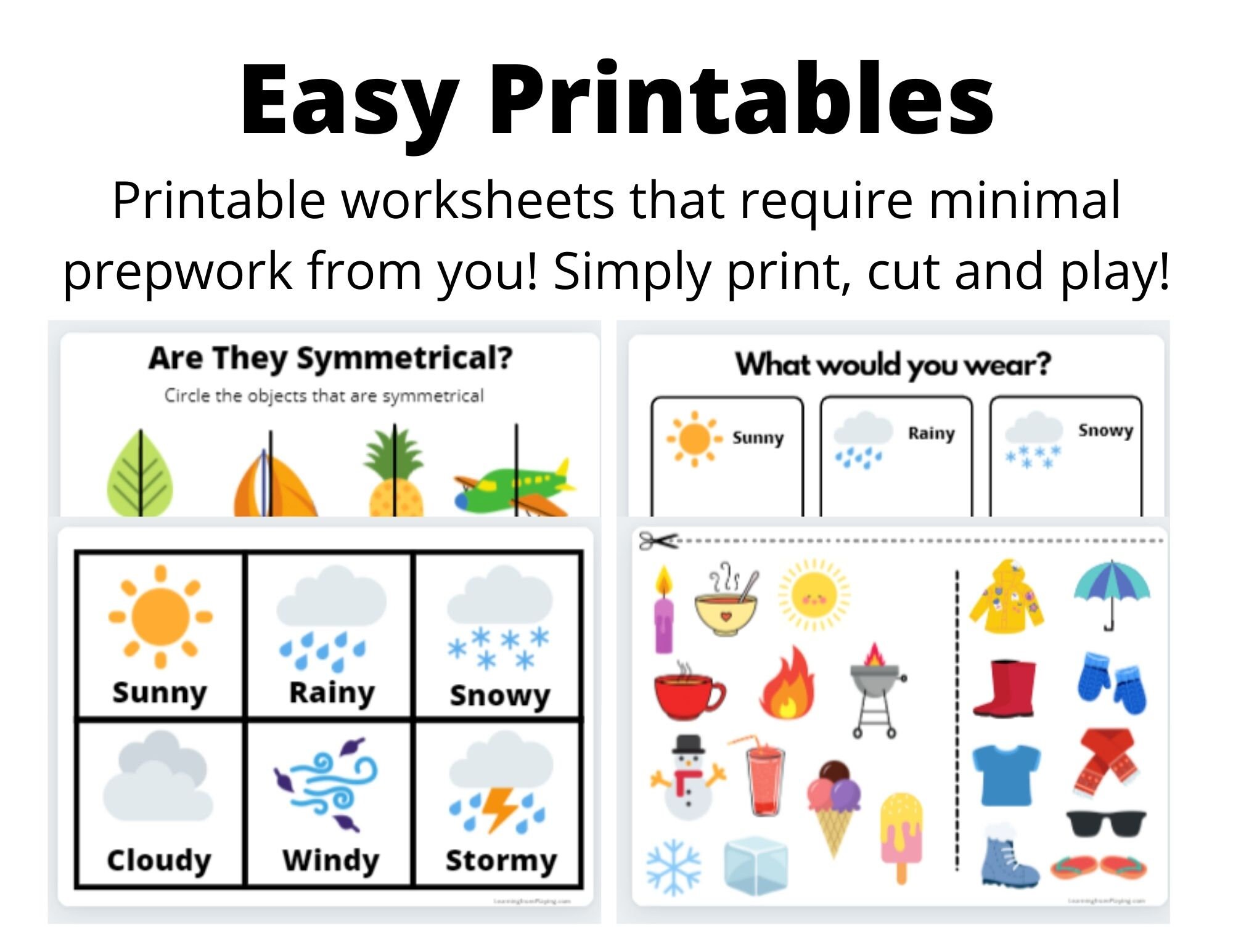 Preschool Toddler Weather Learning Pack Busy Book Preschool Printable ...