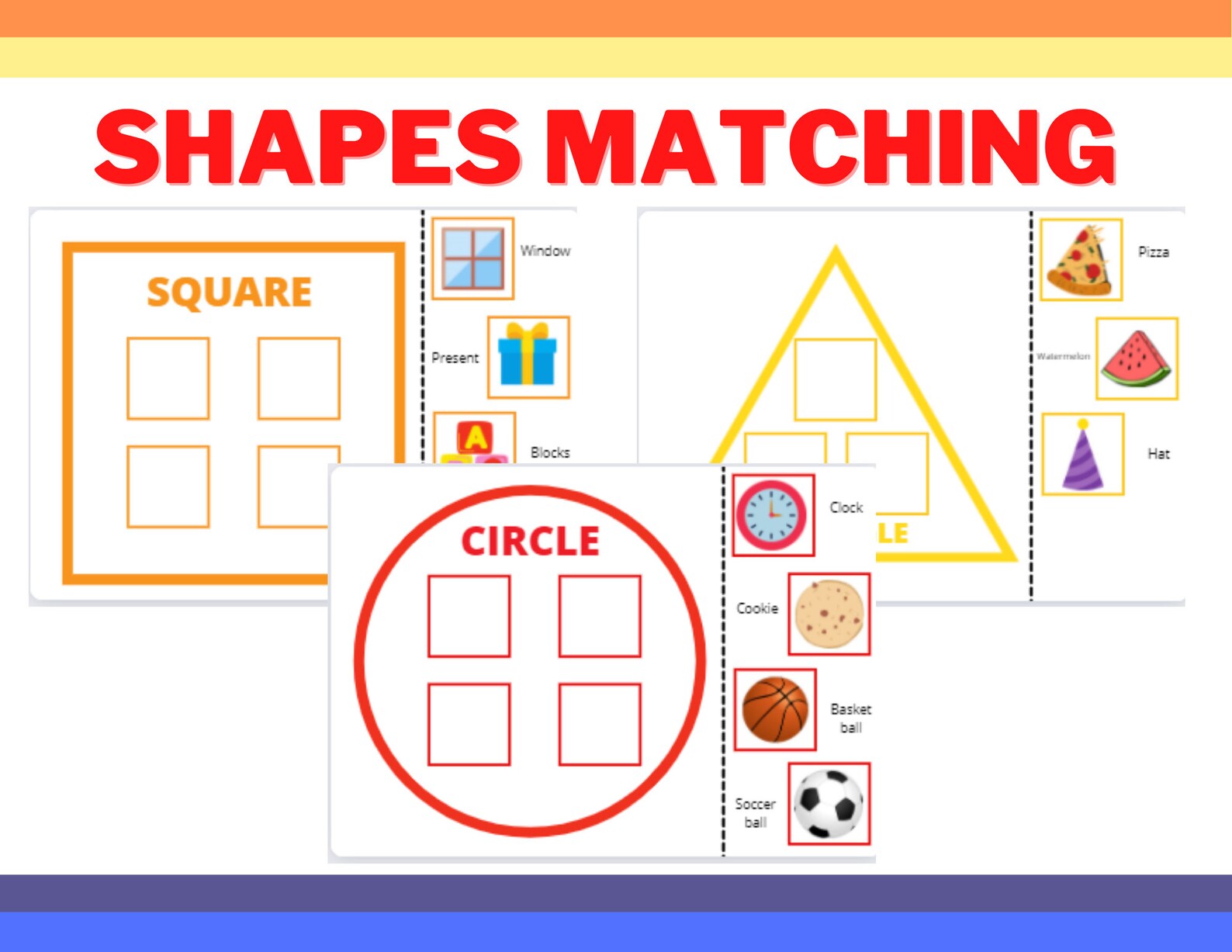 Toddler Learning Pack Matching Activity Five Senses, Numbers, Colors ...