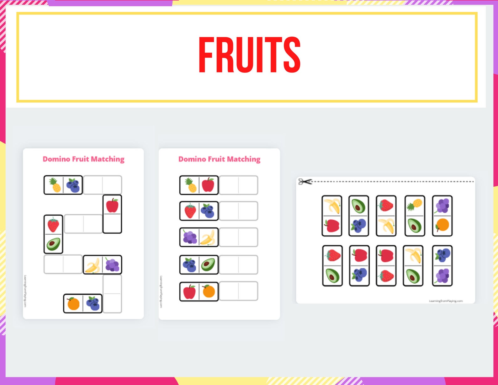 Toddler Domino Activities - Toddler Busy Book - Toddler Printable ...