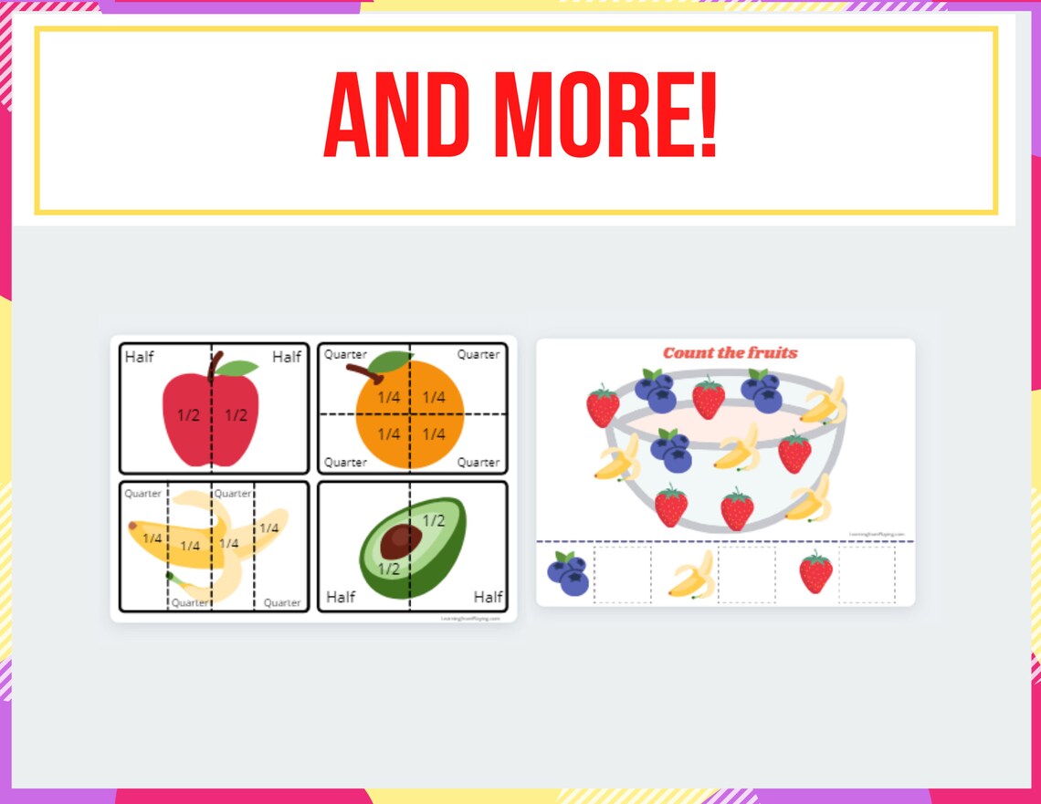 Preschool Learning Fruit Activities Busy Book Preschool | Etsy