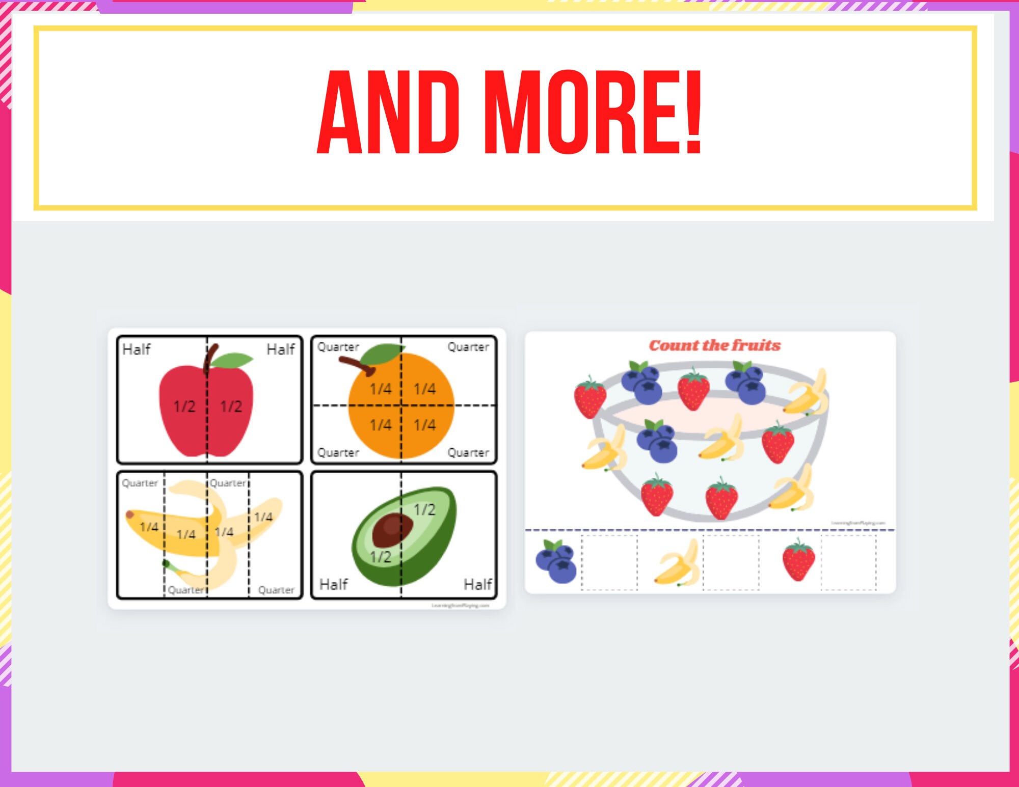 Preschool Learning Fruit Activities Busy Book Preschool | Etsy