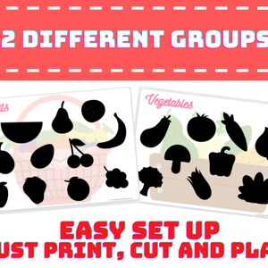 Toddler Fruit Vegetable Activities - Shadow Matching - Learning - Busy ...