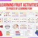 Preschool Toddler Fruit Activities Busy Book Preschool Printable Binder ...