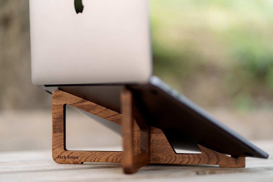 Wooden Laptop Stand Oak Wood Notebook Riser - Etsy