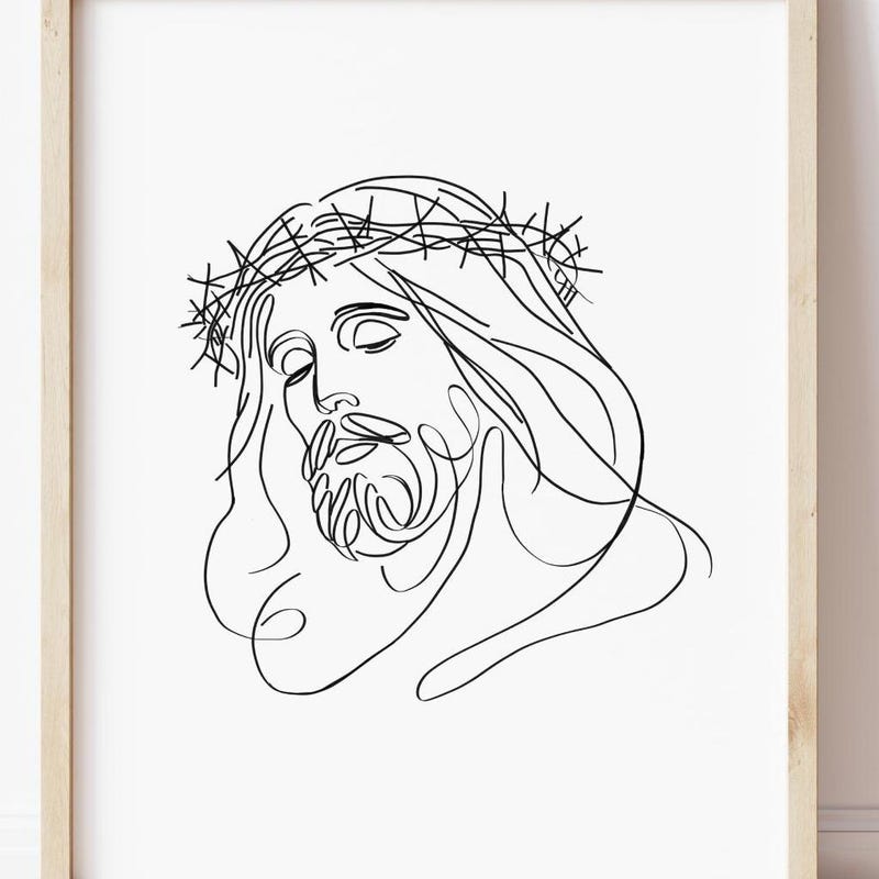 Jesus Line Drawing - Etsy