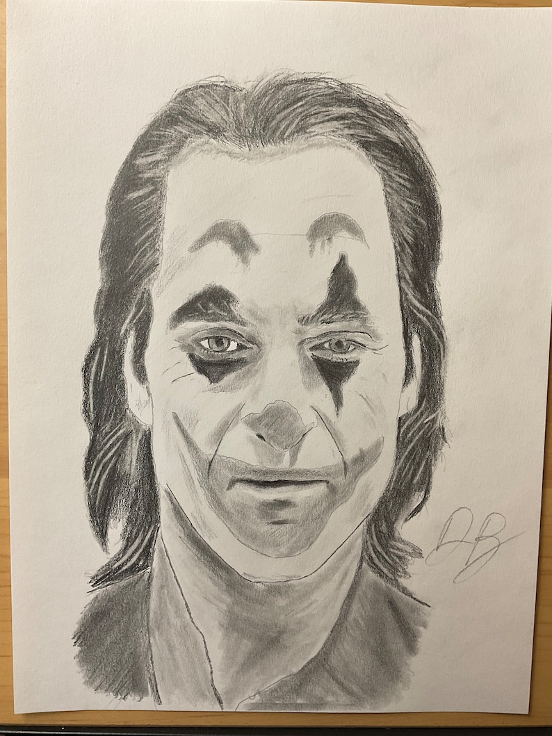 Joker Joaquin Phoenix Pencil Drawing 9x12 ORIGINAL PORTRAIT - Etsy Canada