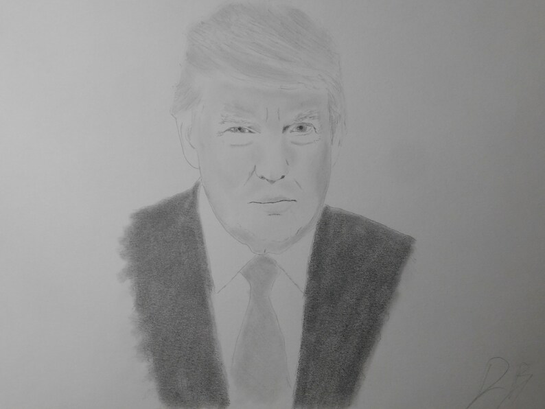Donald Trump Pencil Drawing 9x12 ORIGINAL PORTRAIT SKETCH - Etsy