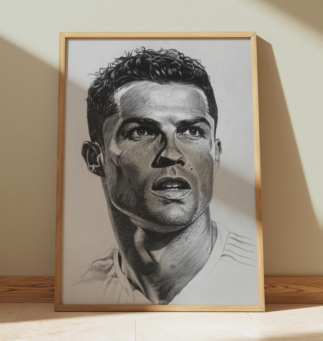 Cristiano Ronaldo Drawing Printable | Cristiano Ronaldo Wall Art ...