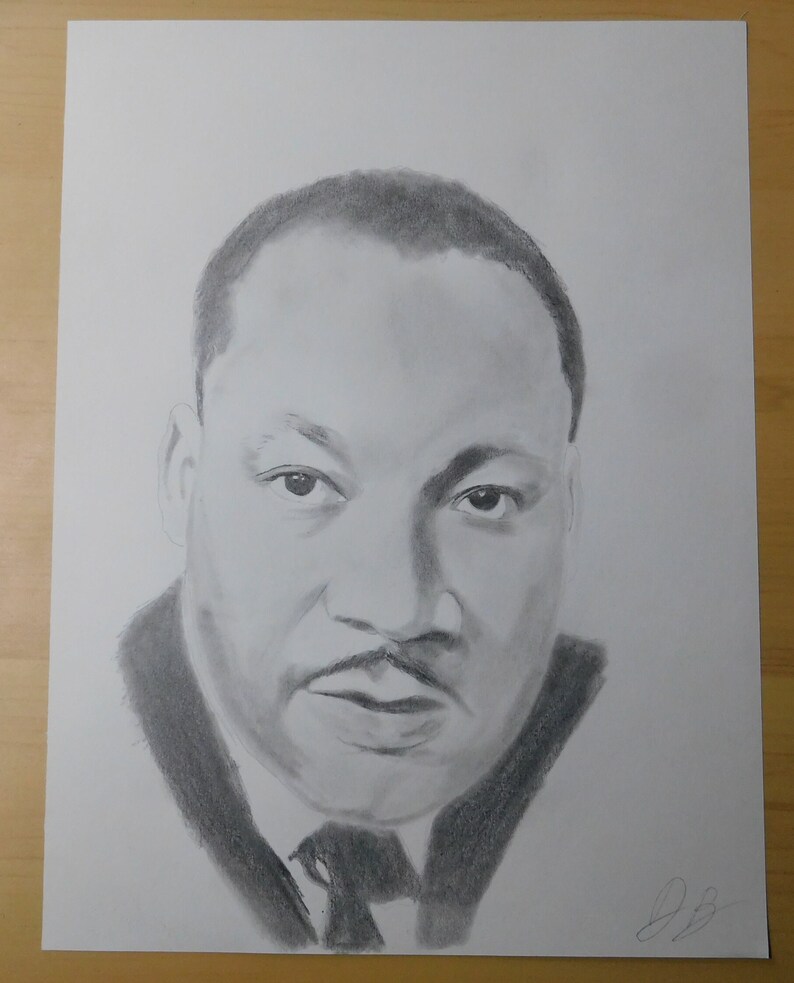 Martin Luther King Pencil Drawing 9x12 ORIGINAL PORTRAIT SKETCH - Etsy