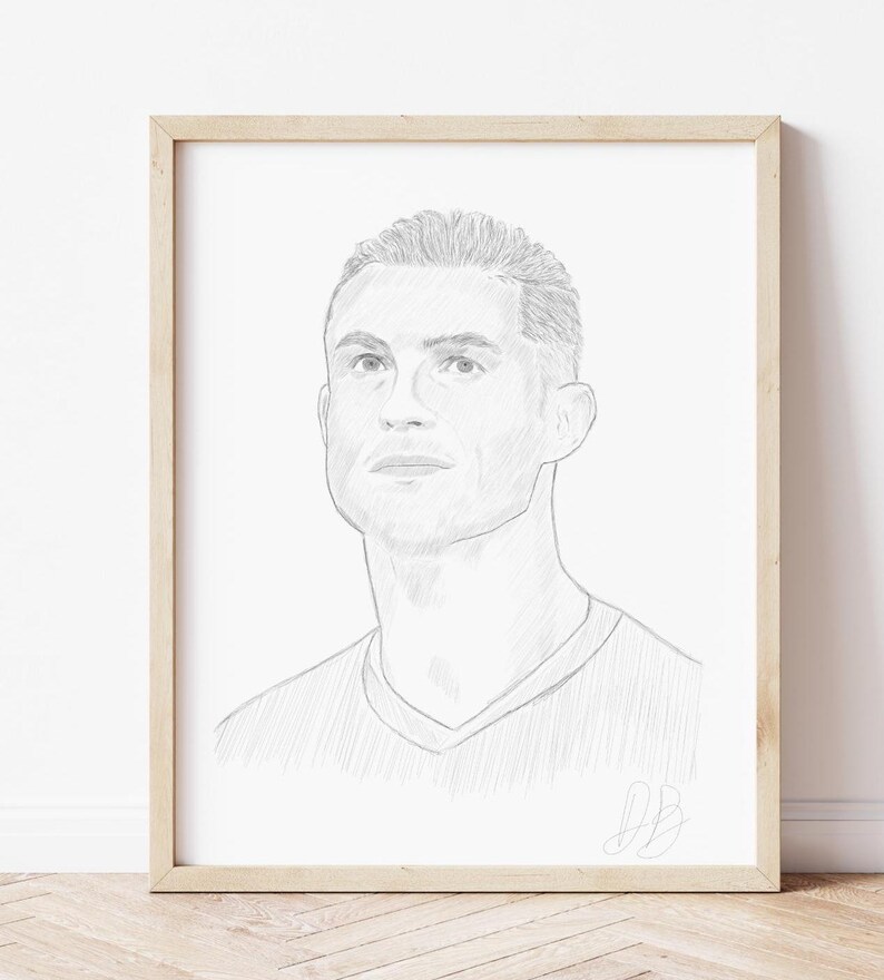 Cristiano Ronaldo CR7 Drawing Printable Portrait Ronaldo Wall Art Home ...