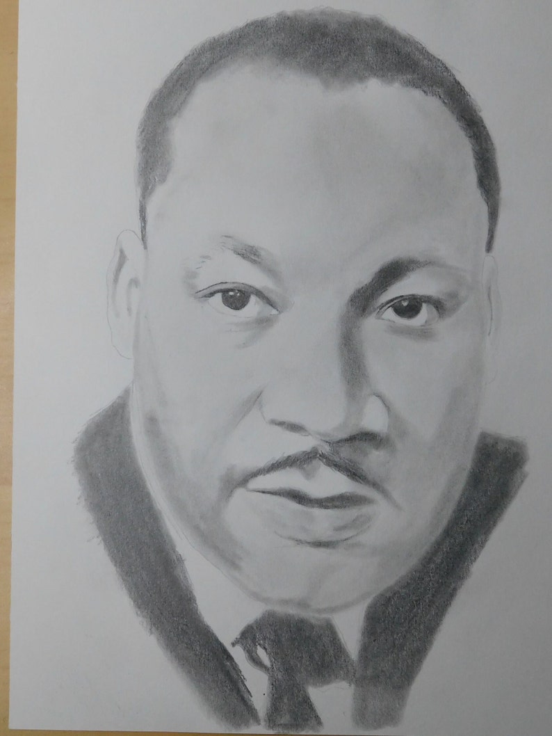 Martin Luther King Pencil Drawing 9x12 ORIGINAL PORTRAIT SKETCH - Etsy