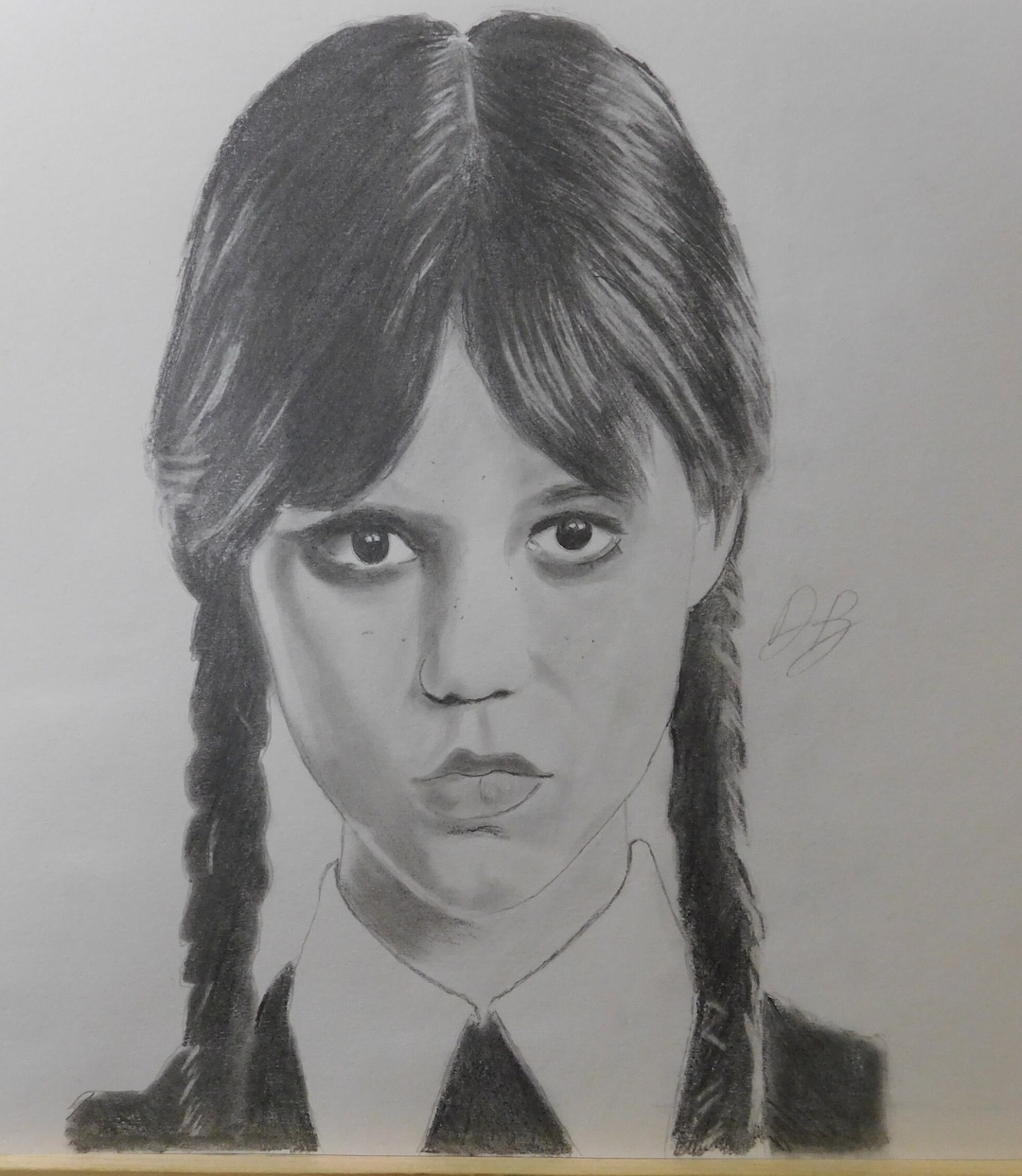 Wednesday Addams Pencil Drawing 9x12 ORIGINAL PORTRAIT - Etsy