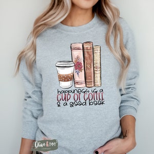 Coffee and Books Sweatshirt, Book Lover Sweatshirt, Reading Sweartshirt ...