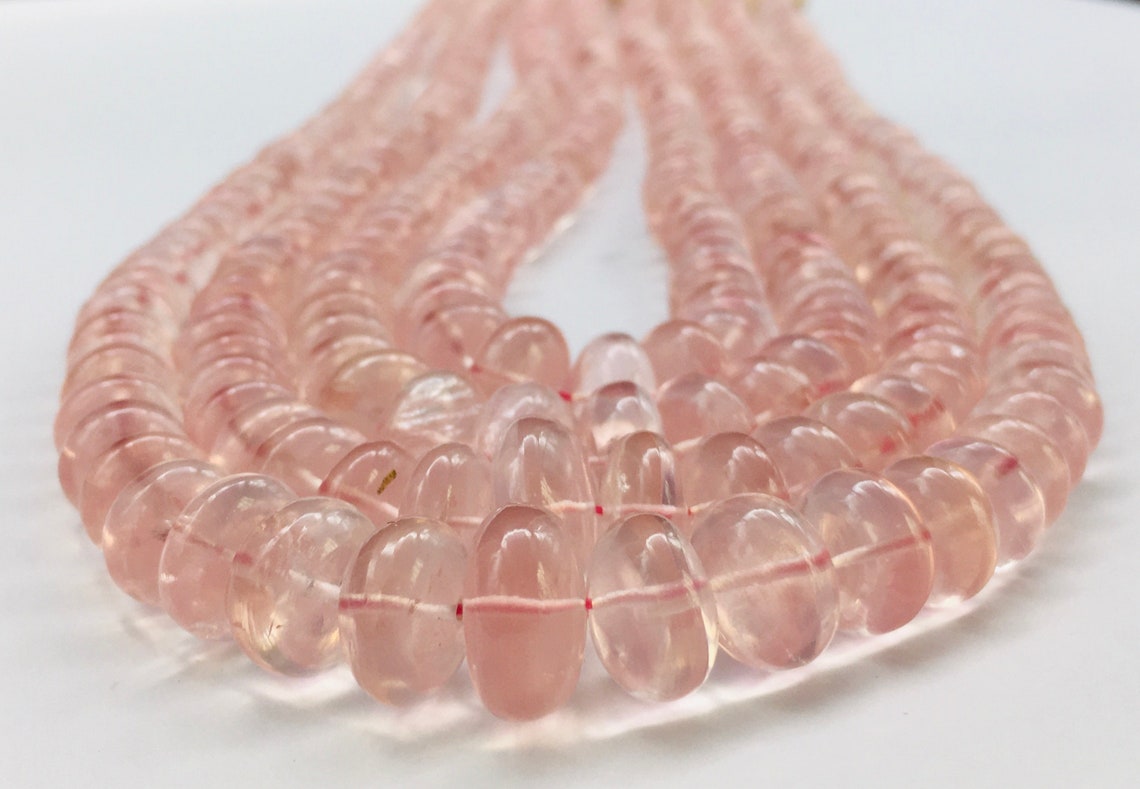 Natural ROSE Quartz/smooth/rondelle/8mm to 14MM/1033.00 Cts/19/715.00 ...
