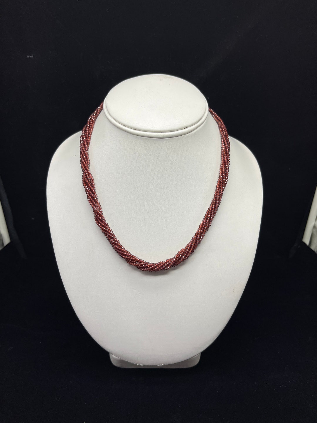 Natural RED Garnet/micro Faceted/rondelle Shape/beautiful Open Brown ...