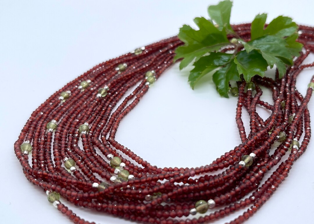 100% Natural RED Garnet/peridot/faceted/round/red Garnet-2.50mm/peridot ...