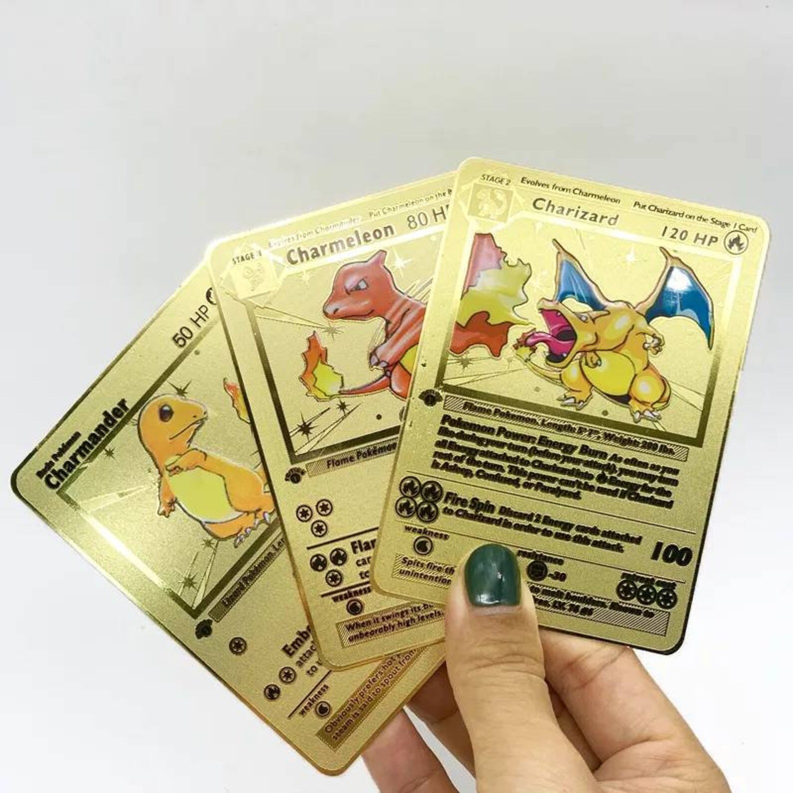Gold Metal Pokemon Cards 1st Edition Collectible Amazing Etsy