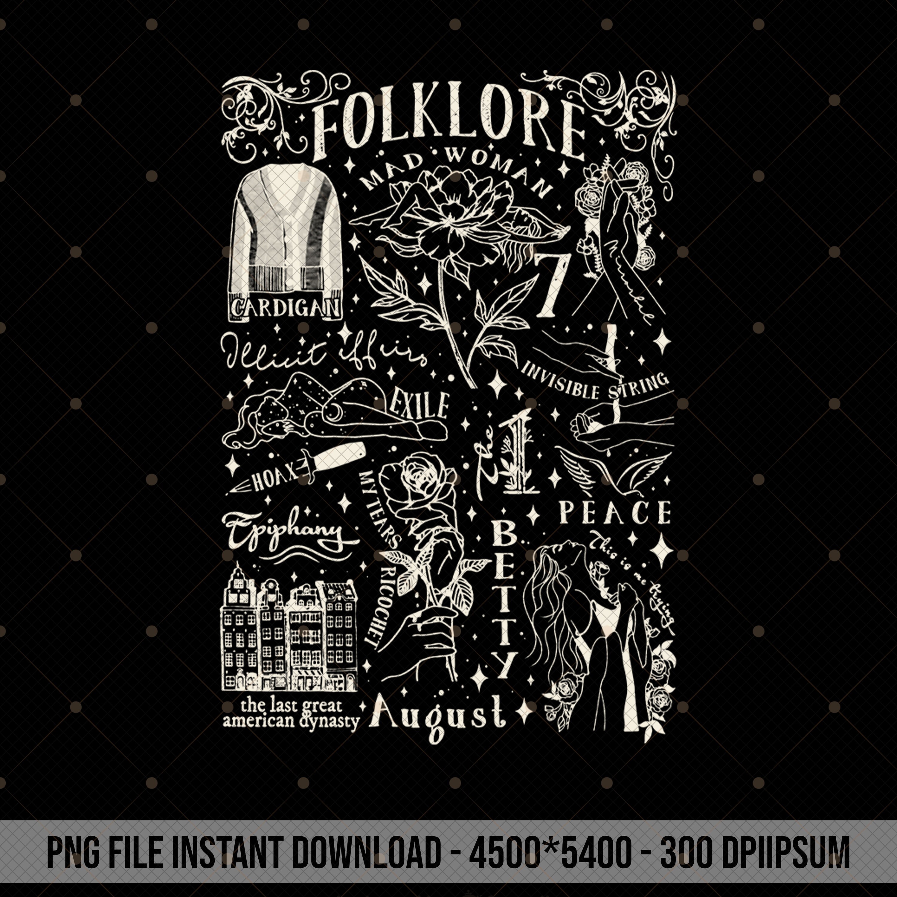 Folklore Png, Folklore Merch Png, Taylor Swiftie Merch PNG, Taylor Fans ...