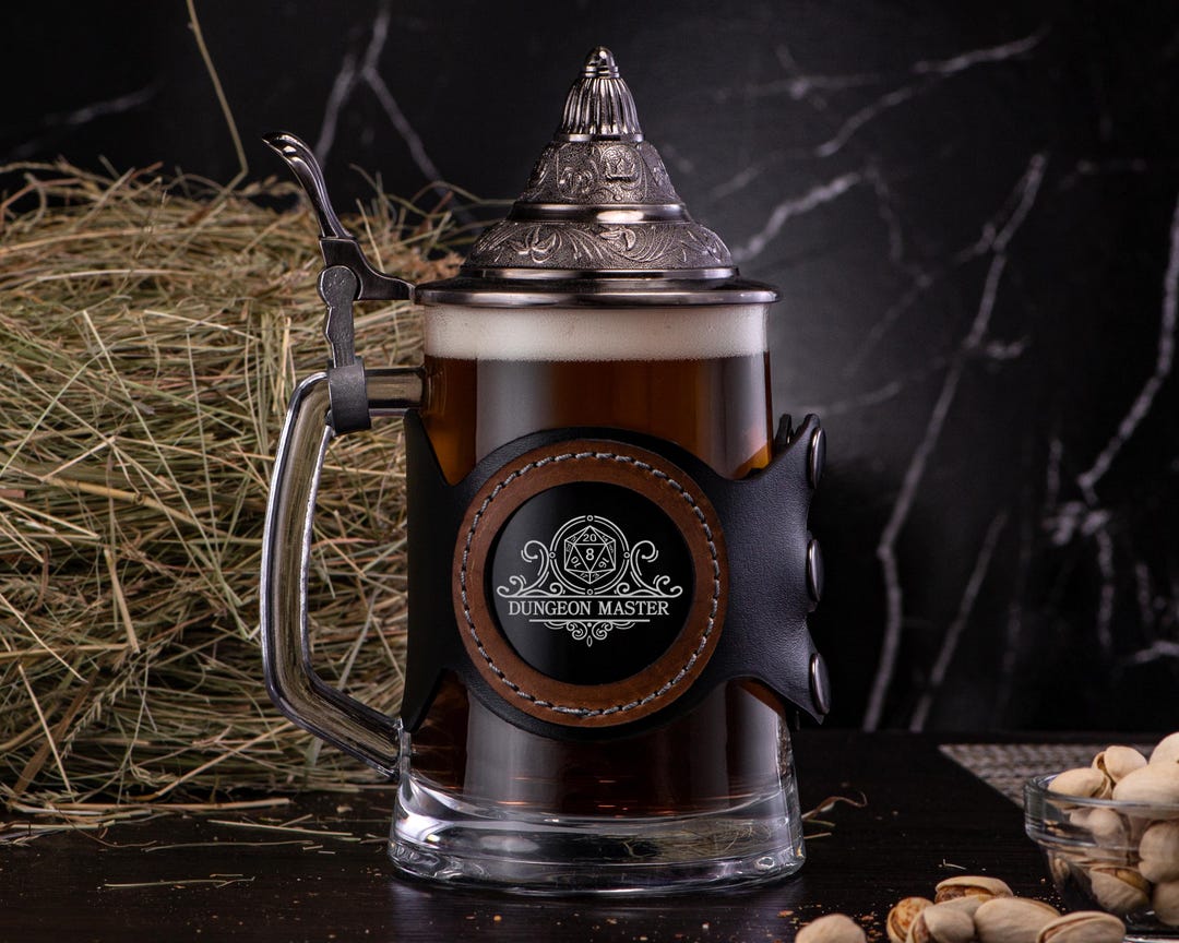 Dungeon Master Beer Stein With Lid DM Gift Dnd Personalized Glass ...