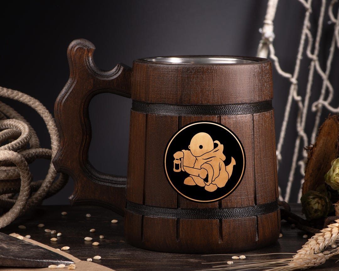 Final Fantasy Tonberry Wooden Mug Custom Beer Stein Tankard ...