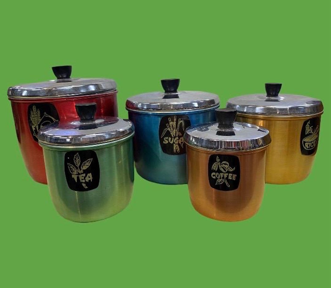 Retro Vintage Anodised Canister Set Vintage Aussie Canister Set - Etsy