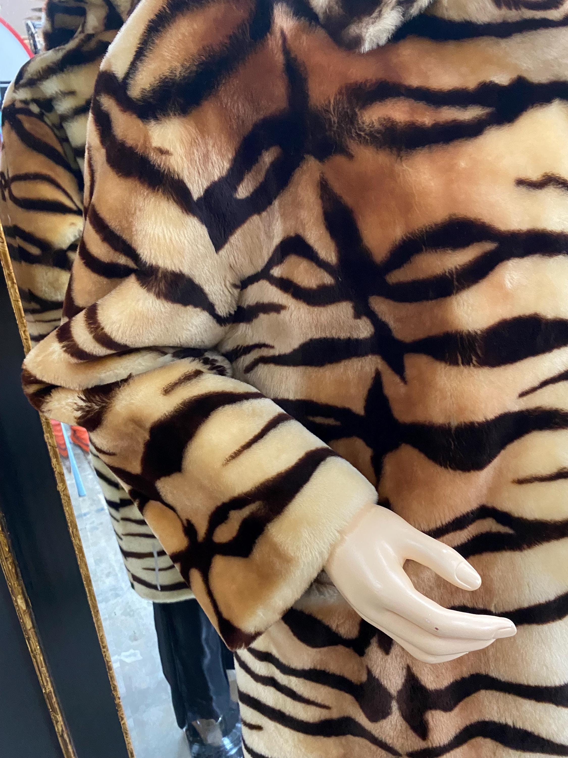 Sixties Stephen Dattner Faux Tiger Fur Coat Vintage Faux Fur - Etsy