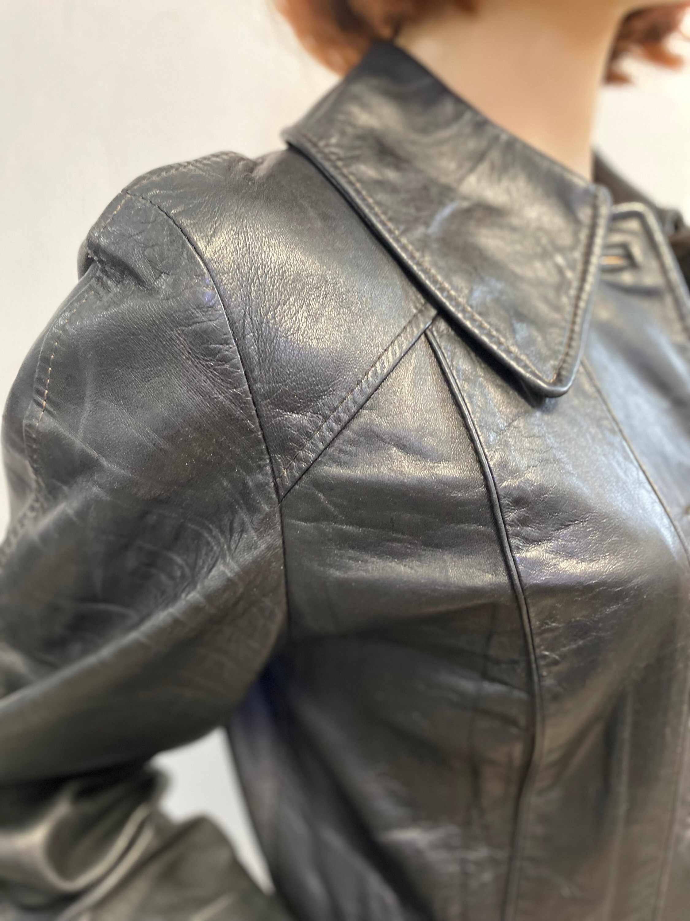 Vintage 60,s Matrix Leather Coat - Etsy