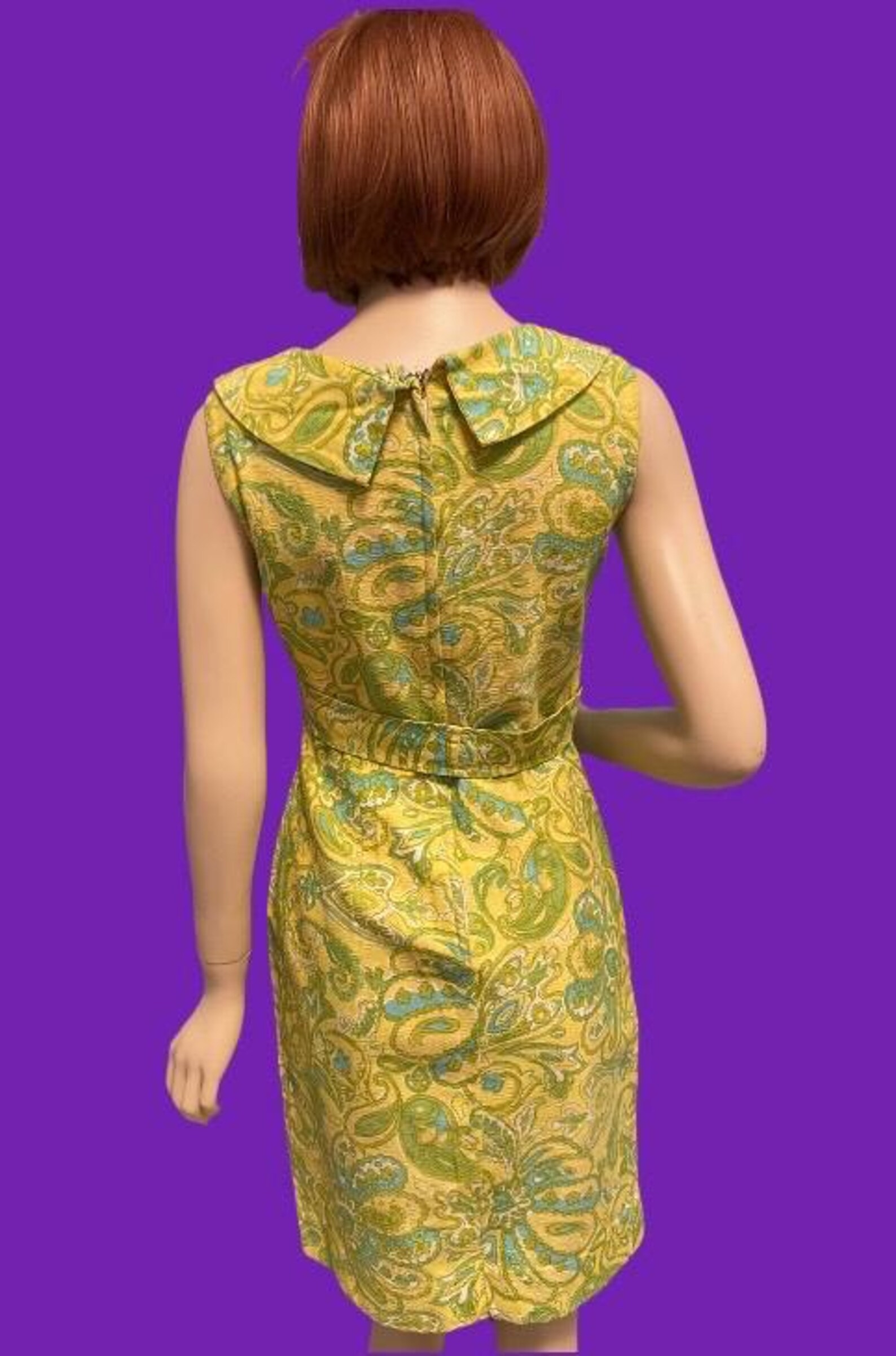 Sixties Vintage Form Fitting Mini Retro Paisley Print Mini Dress - Etsy