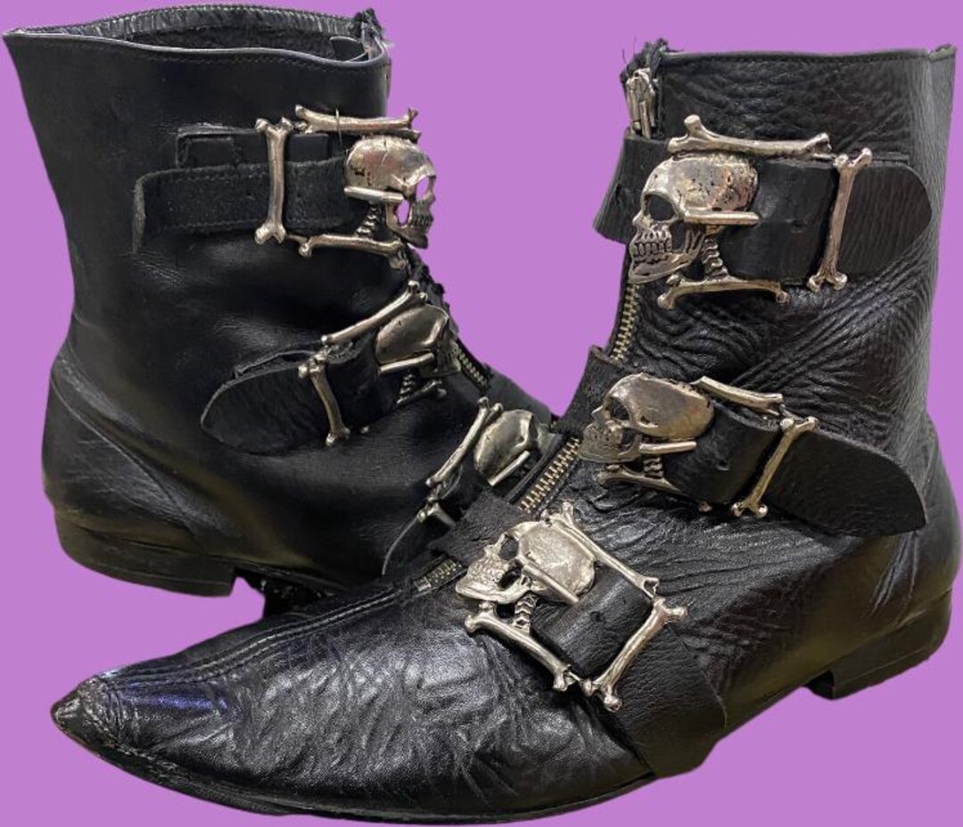 Skull Winkle Pickers Pike Boots , Goth Punk Skull Boots .. - Etsy