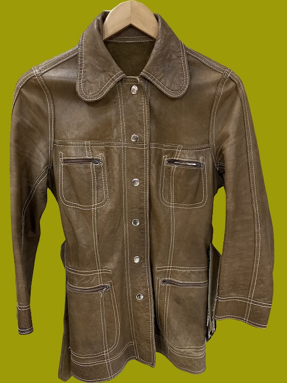 60,s Vintage Mod Leather Suede Jacket - Gem