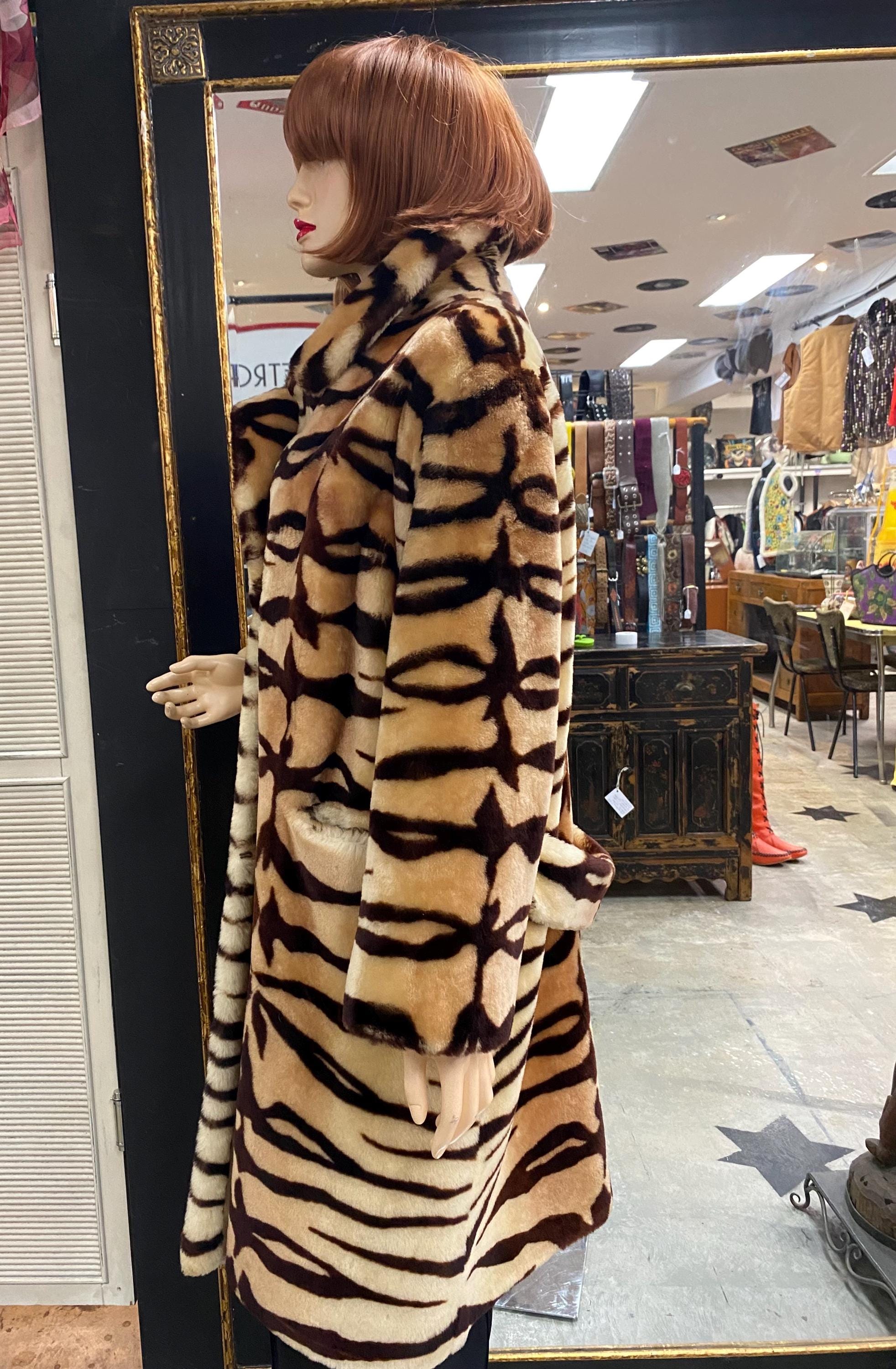 Sixties Stephen Dattner Faux Tiger Fur Coat Vintage Faux Fur - Etsy