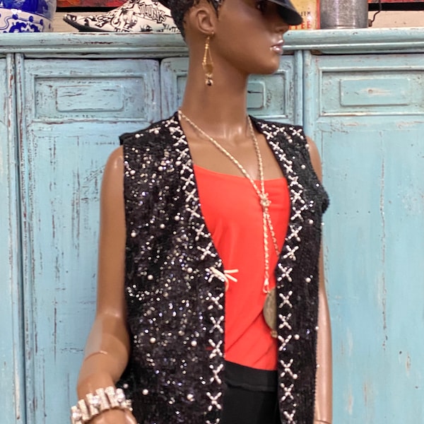 Sequin Vest - Etsy