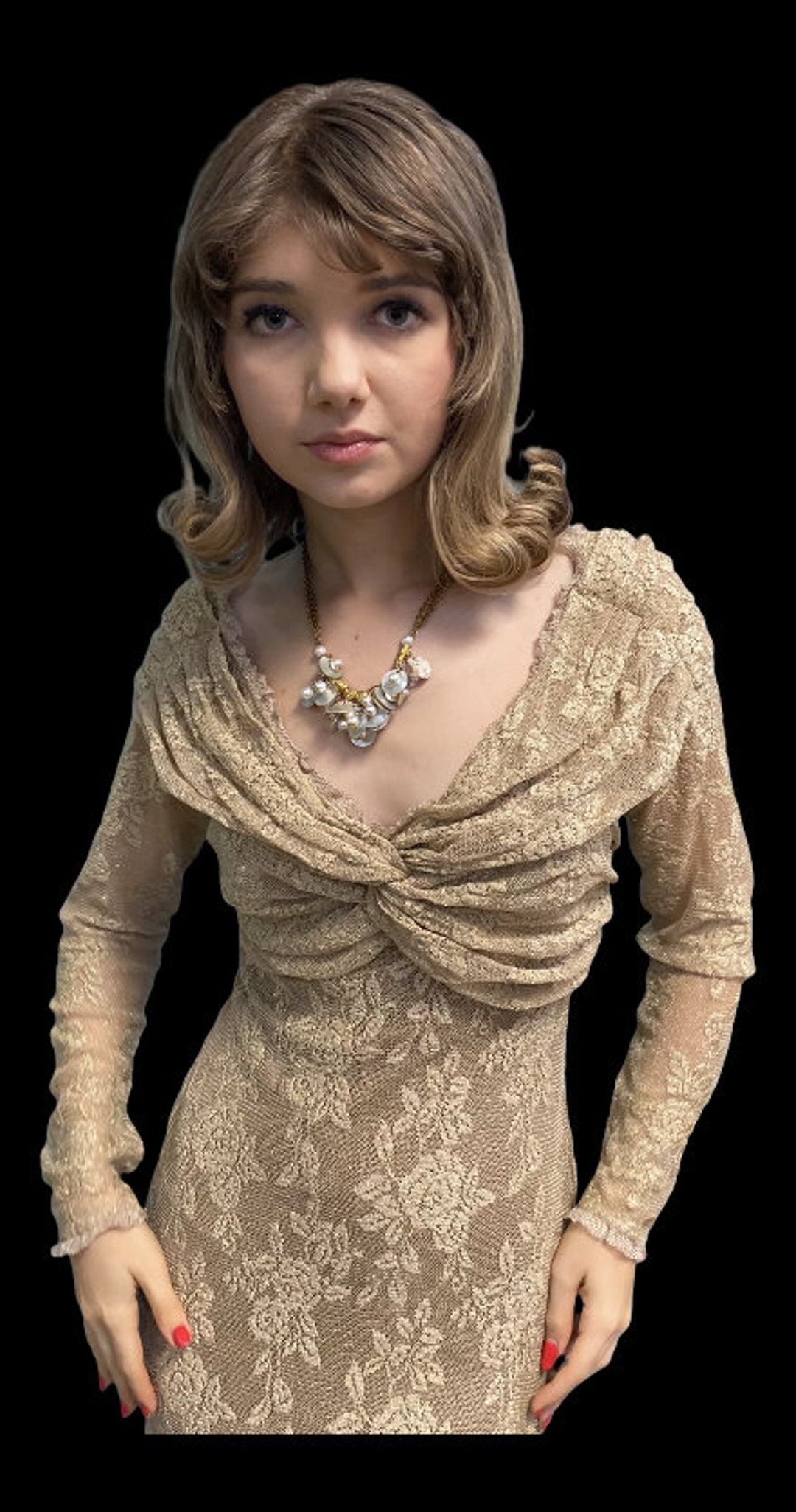 Gerry Shaw Lace Lurex Cocktail Dress - Etsy