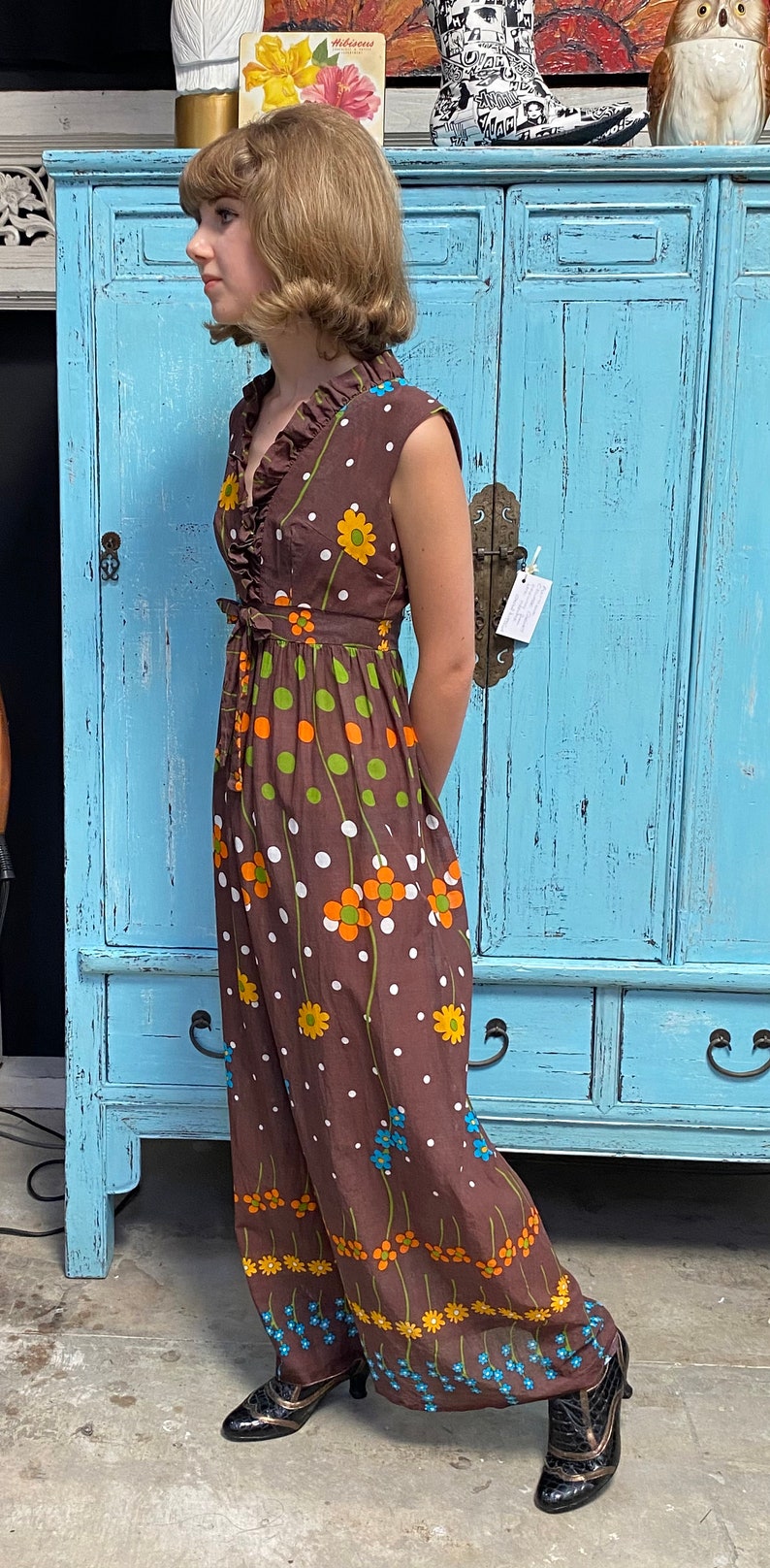 Vintage Flower Power Hippie Maxi 1970s - Etsy