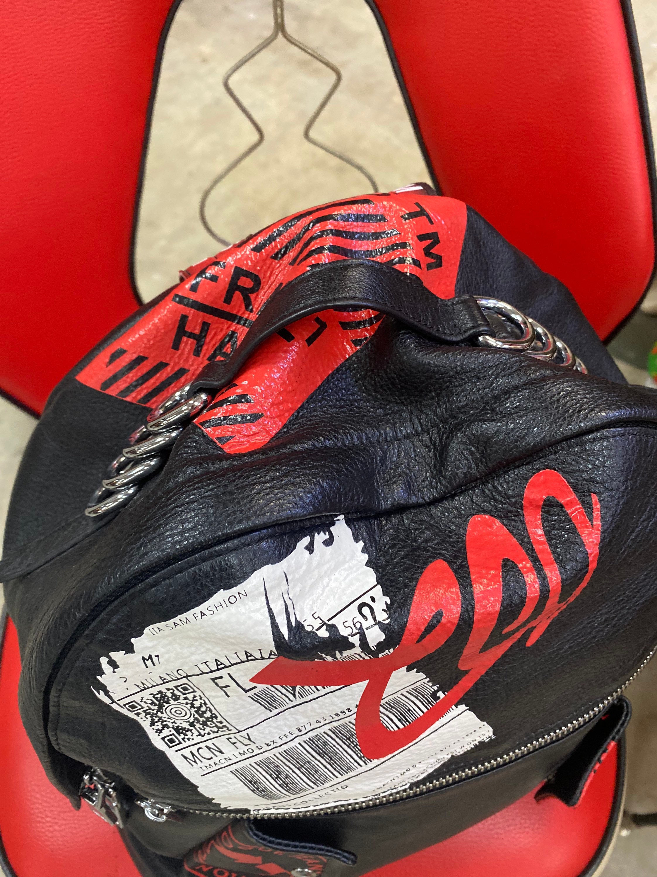 Designer off White Brand Leather Backpack. - Etsy