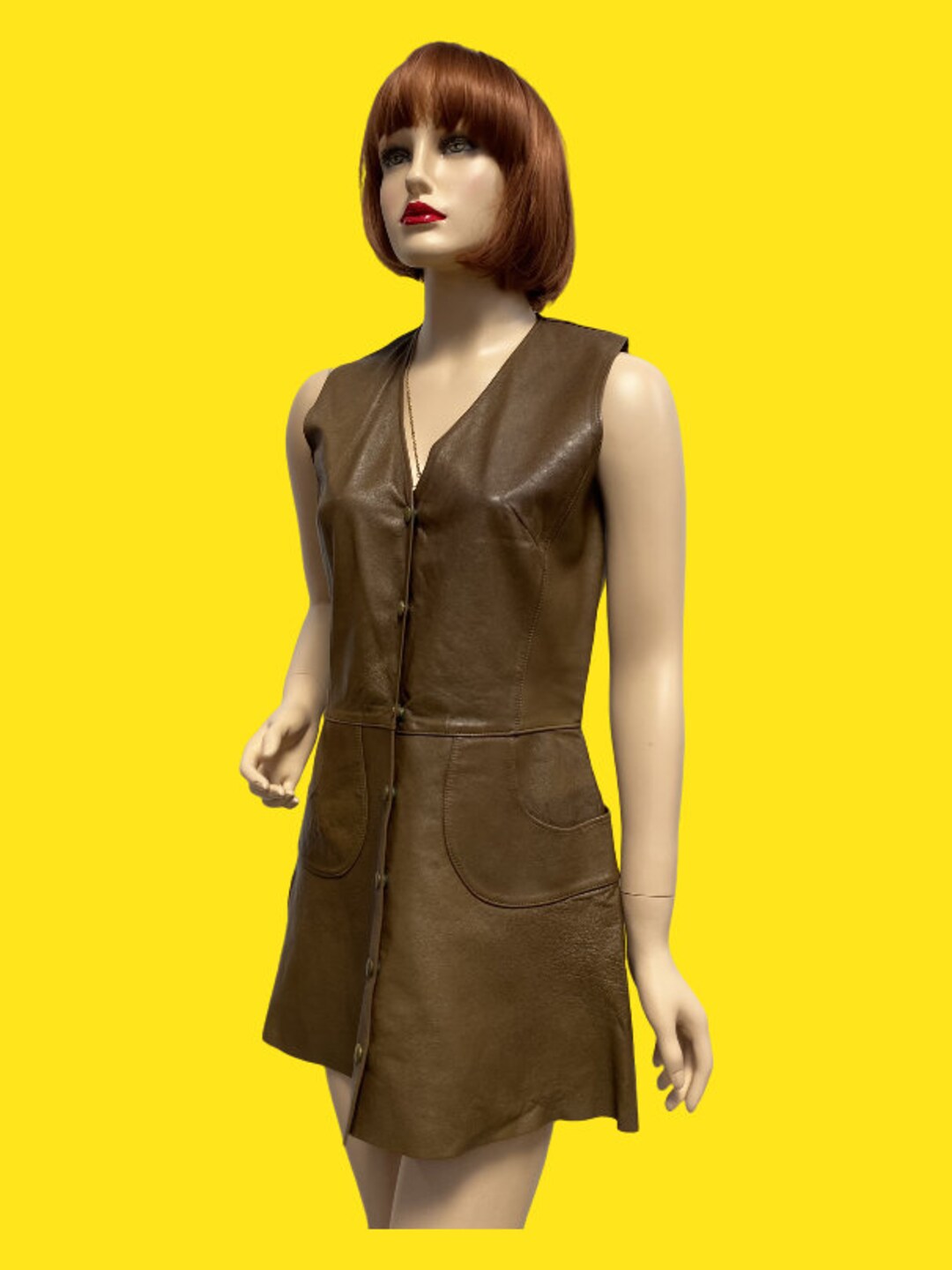 Vintage Go-go Mod Leather Mini Dress - Etsy