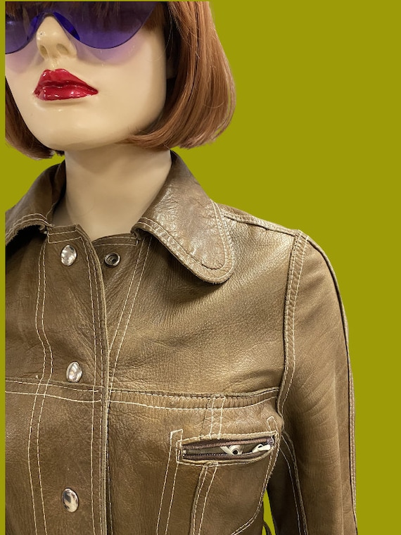 60,s Vintage Mod Leather Suede Jacket - Gem