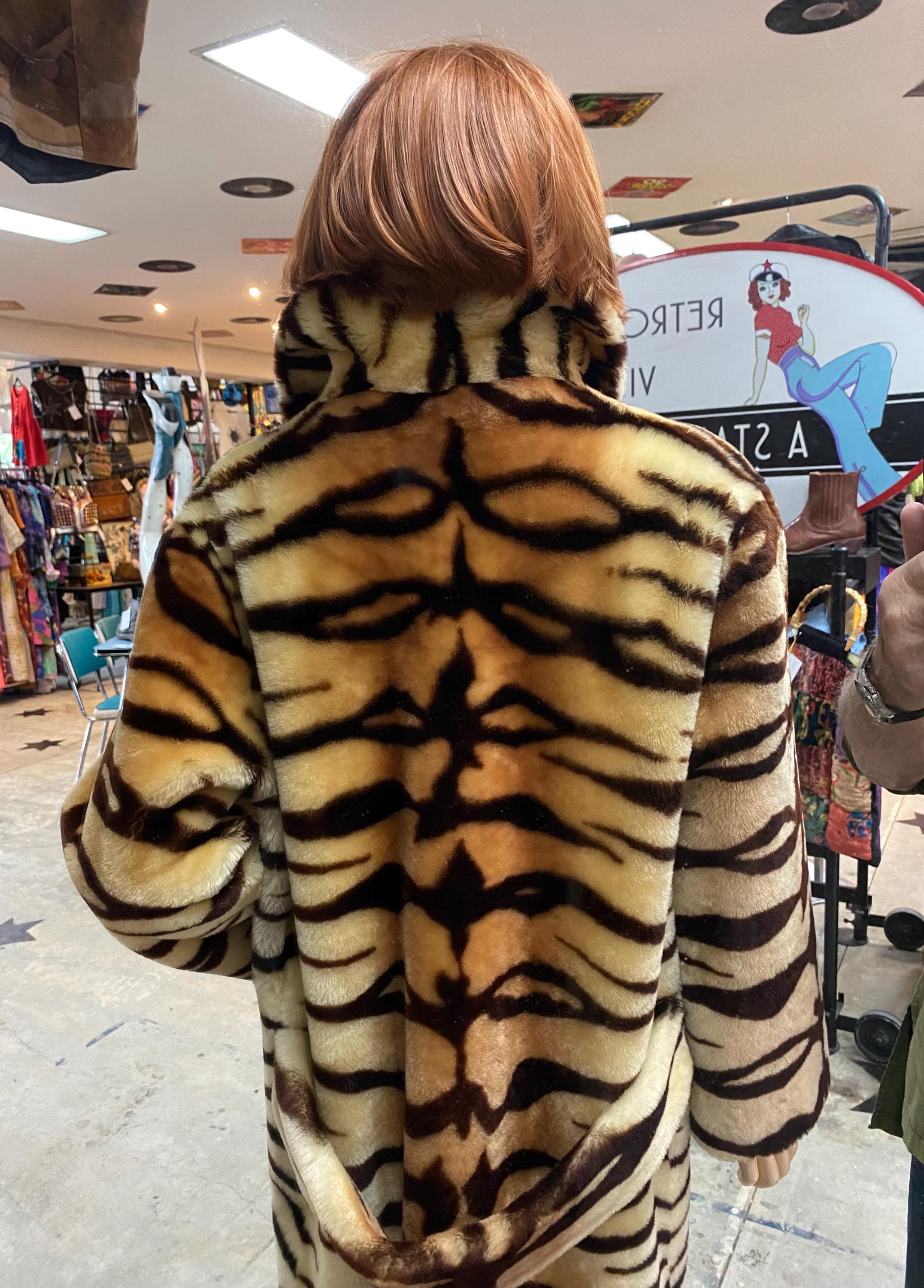 Sixties Stephen Dattner Faux Tiger Fur Coat Vintage Faux Fur - Etsy