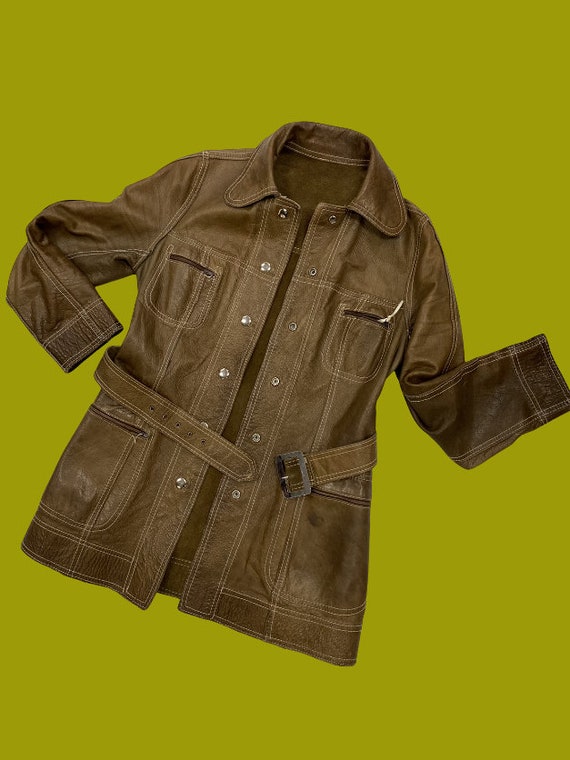 60,s Vintage Mod Leather Suede Jacket - Gem