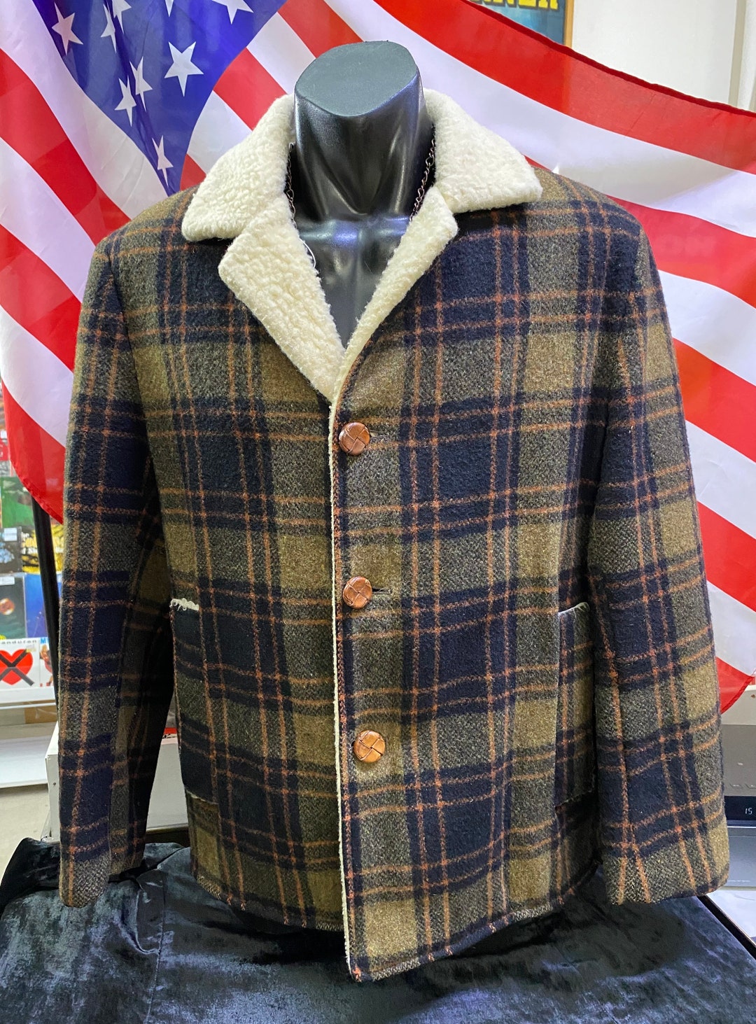 Vintage Pure Wool Lumber Jacket Seventies Lumber Jacket Mens Lumber ...