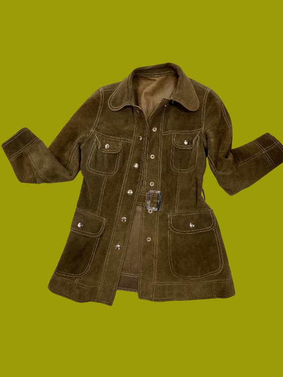 60,s Vintage Mod Leather Suede Jacket - Gem