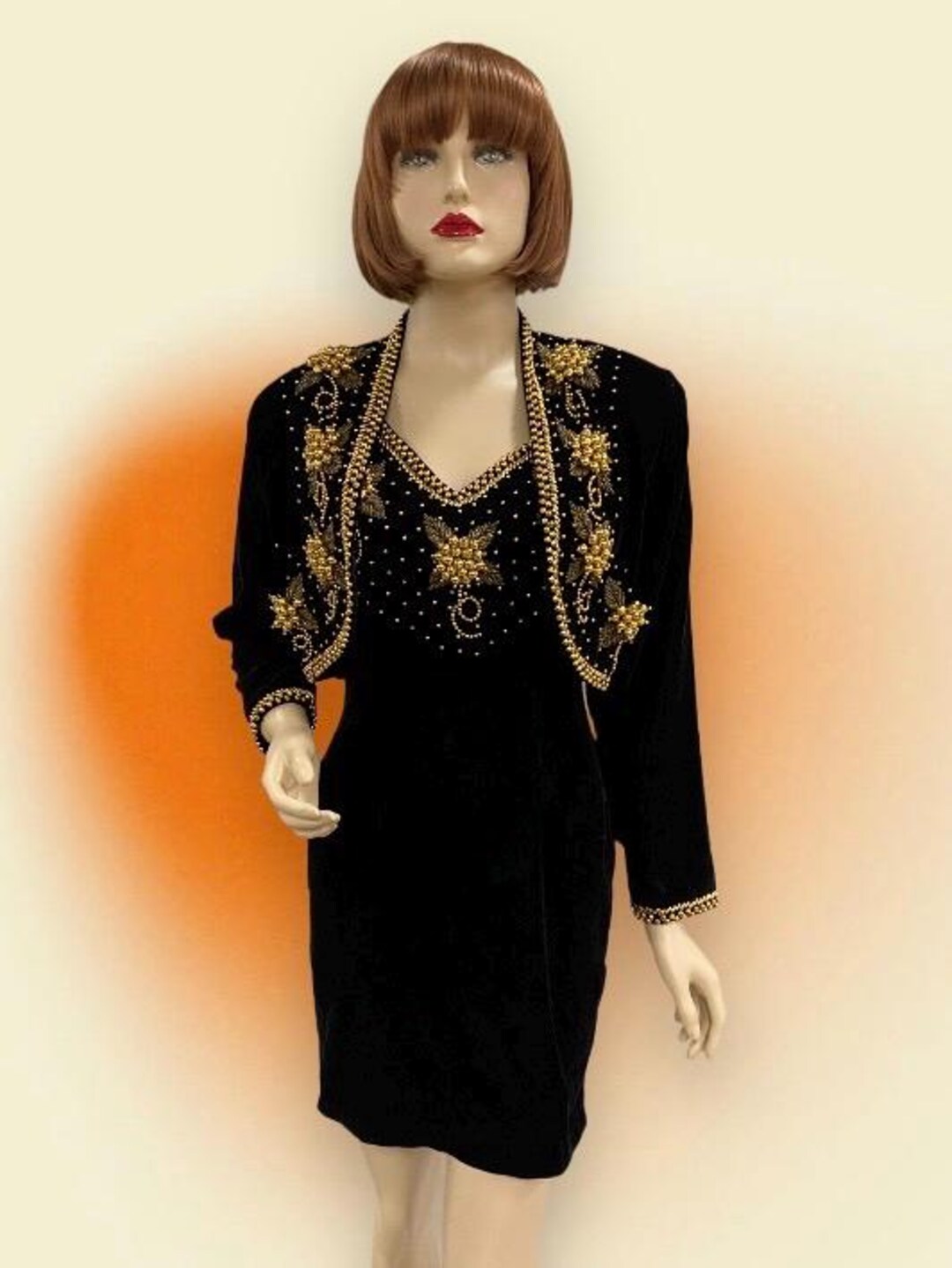 80,s Vintage Bling Silk Velvet 2pce Suit Vintage Bolero Velvet Suit - Etsy