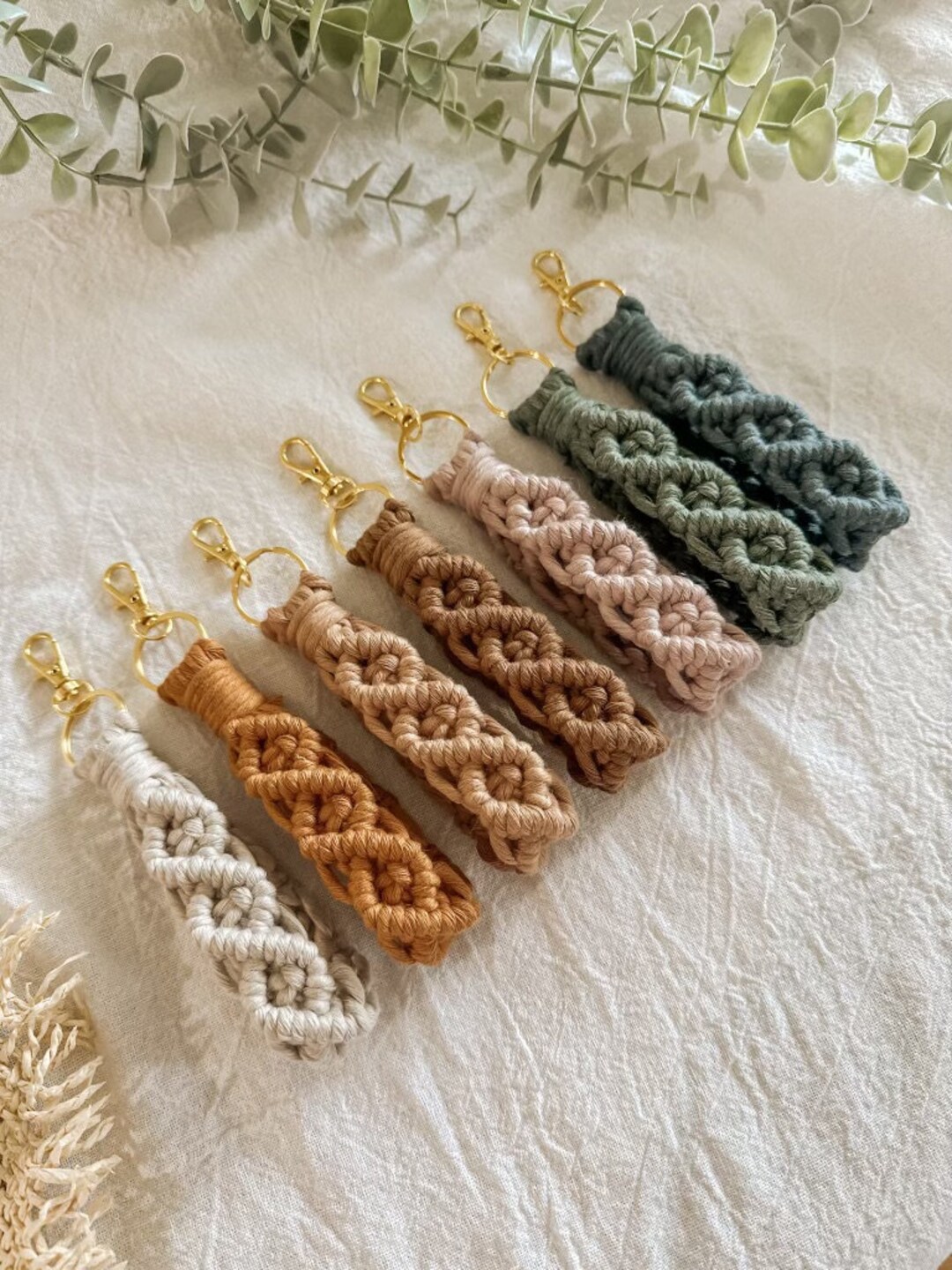 MACRAME DIAMOND LOOP Keyring | Boho Keyring | Key Chain Accessory ...