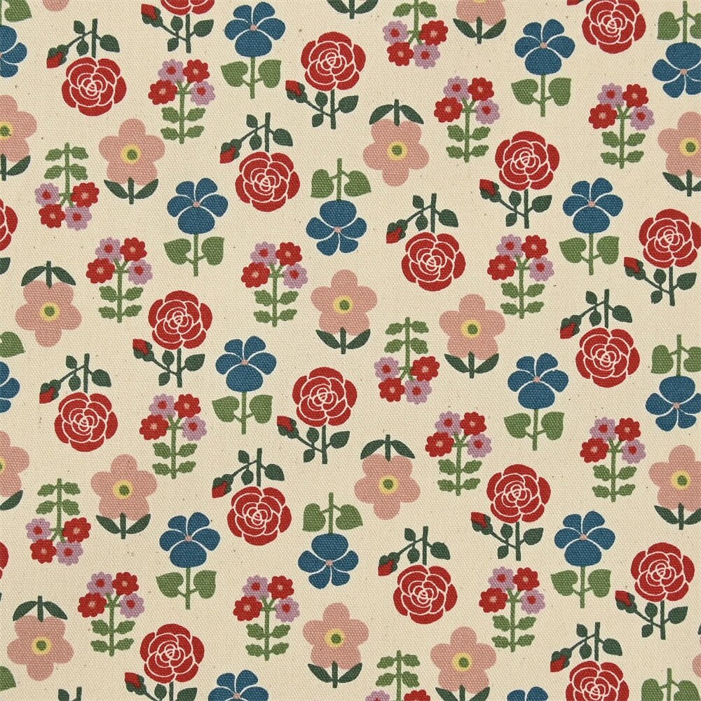 Grafischer Blumen Blumen Muster Made in Japan KOKKA Fine Canvas ...