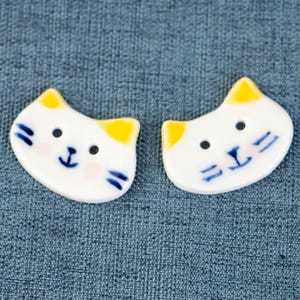 Kitten Cats Handmade Ceramic Buttons for Knitting, Sewing and Crafting ...