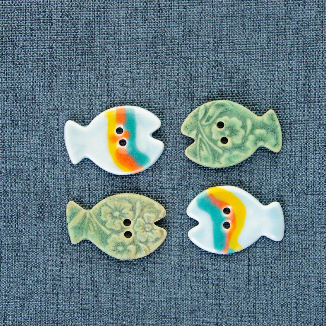 Fish Handmade Ceramic Buttons for Knitting, Sewing and Crafting - Etsy