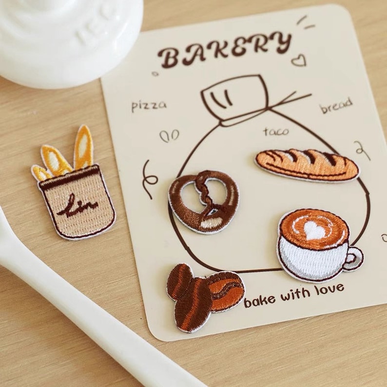 Bakery Bread Applique Patch, Patch Iron on Sew on Full Embroidered ...