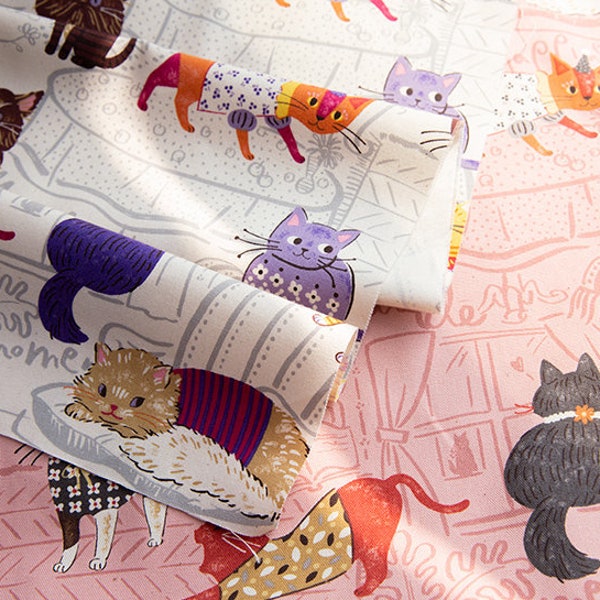 Cat Cotton Fabric - Etsy